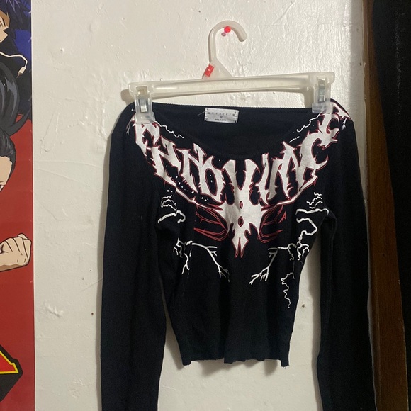 SHEIN | Tops | Shein Y2k Crop Top Blackwhitered | Poshmark